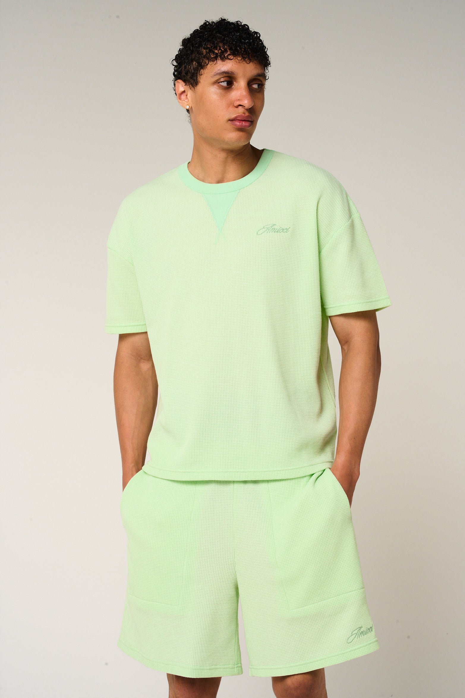 Tempest Waffle Knit T-Shirt Mint – Amicci